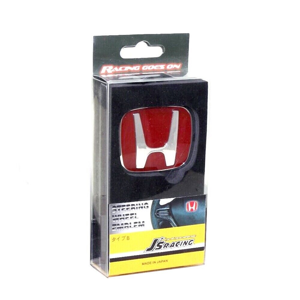 Garage16 - JDM BRAND - HONDA STEERING WHEEL EMBLEM (RED) - Honda Civic ...