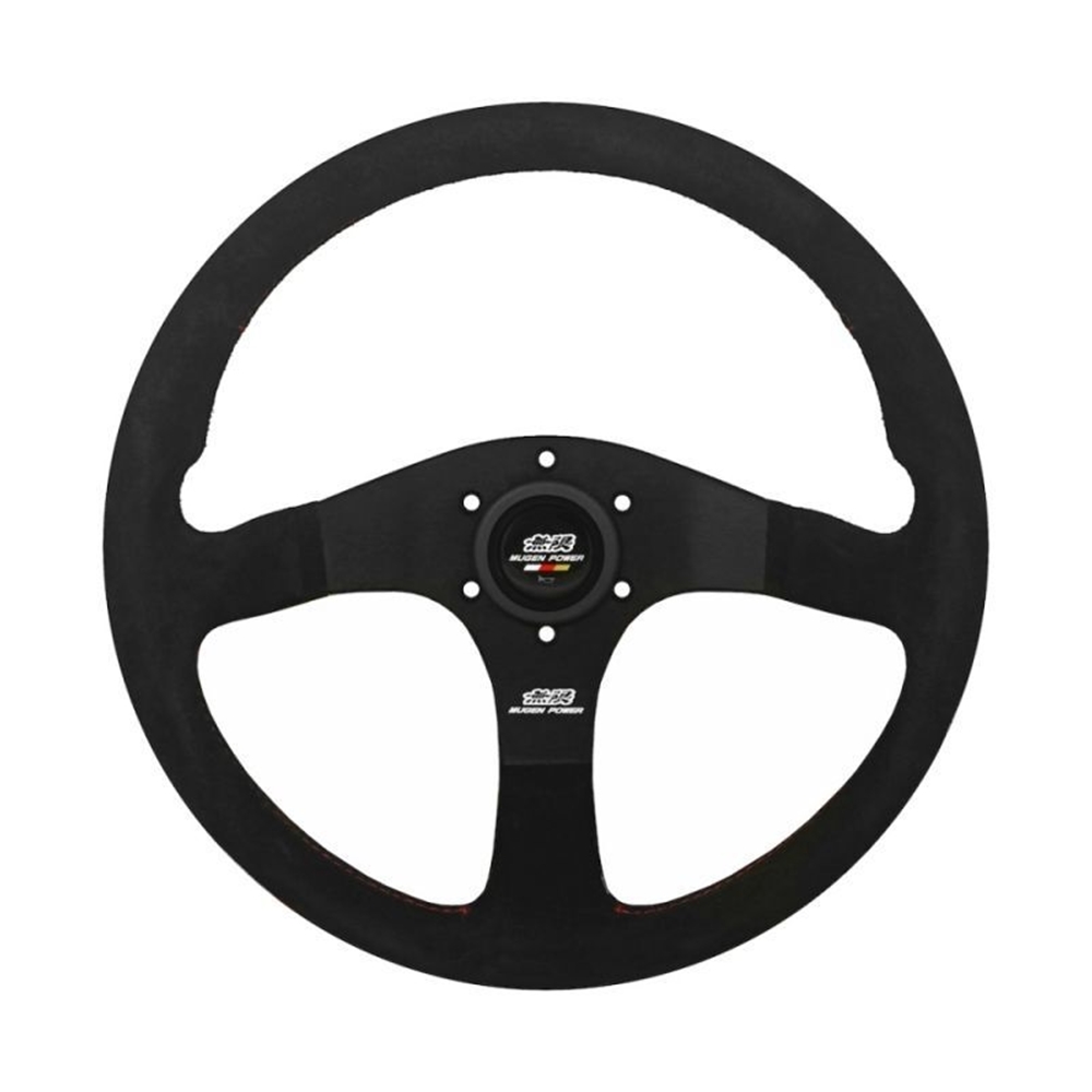 Garage16 - Mugen Racing 3 Steering Wheel Suede with Red Stitch